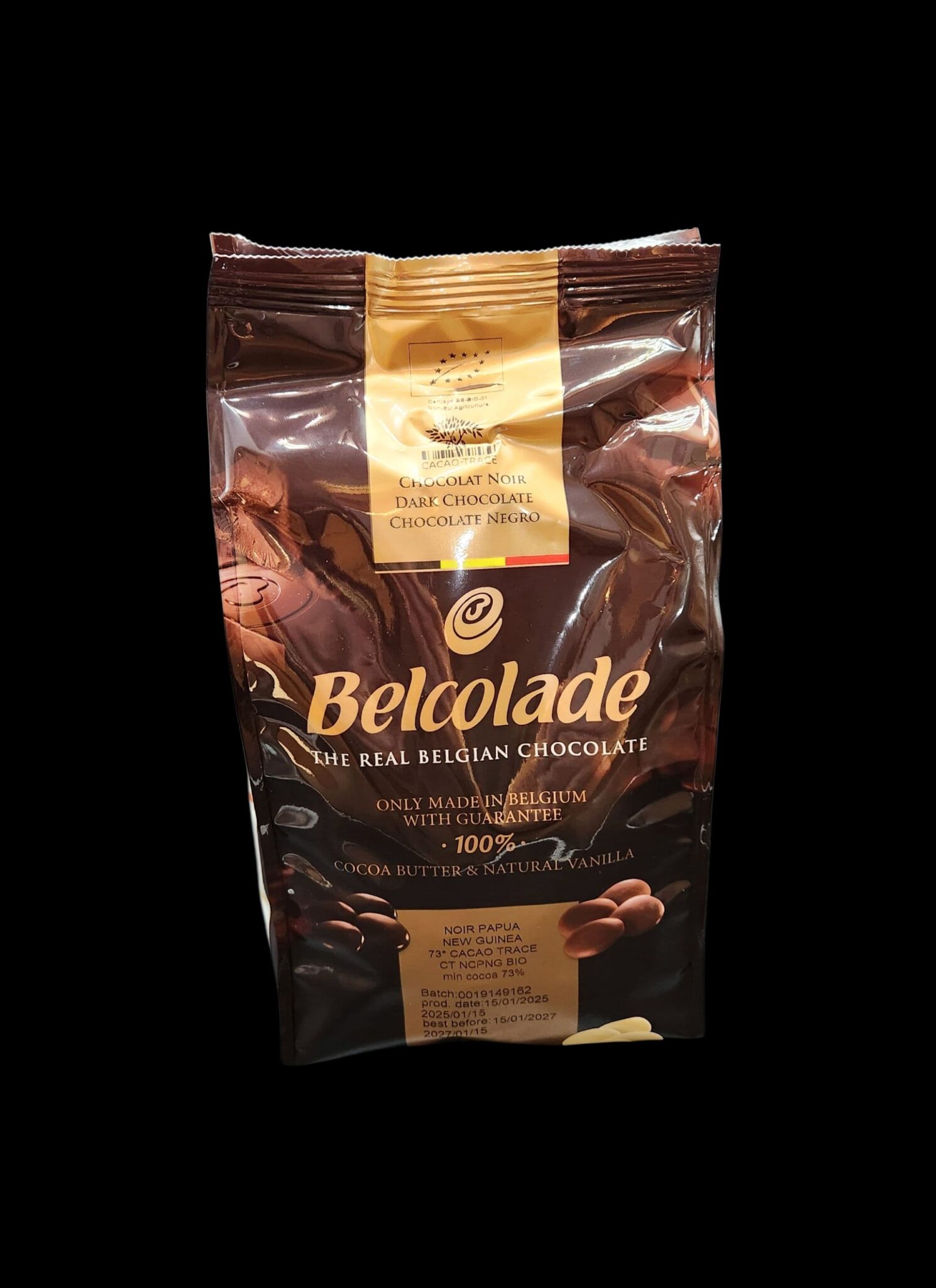 Pastilles chocolat noir Nouvelle Guinée 73% 1 kg | Cotard Chocolatier